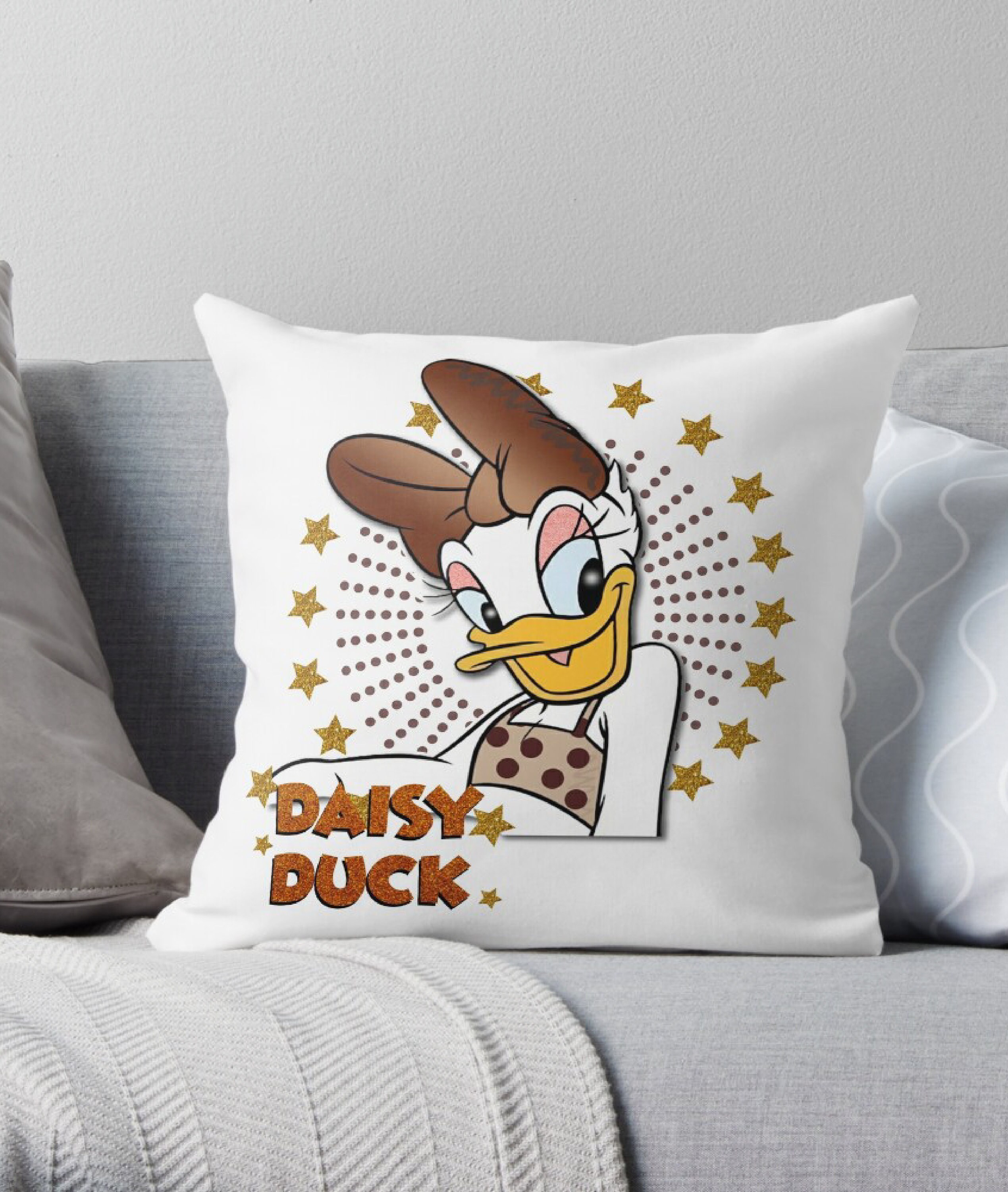 Unique Daisy Duck Design With Glittering Background of Dots and ...