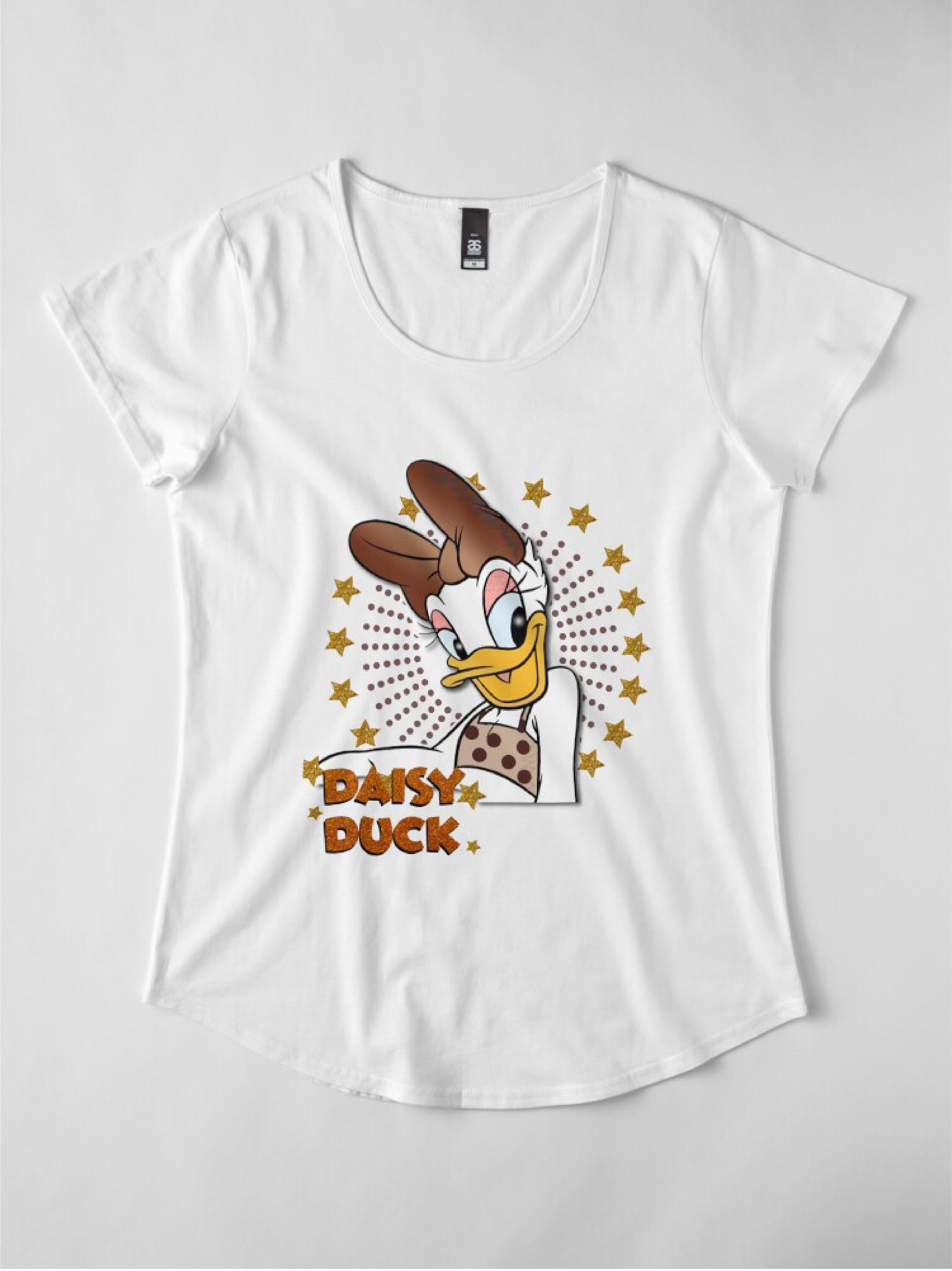 Unique Daisy Duck Design With Glittering Background of Dots and ...
