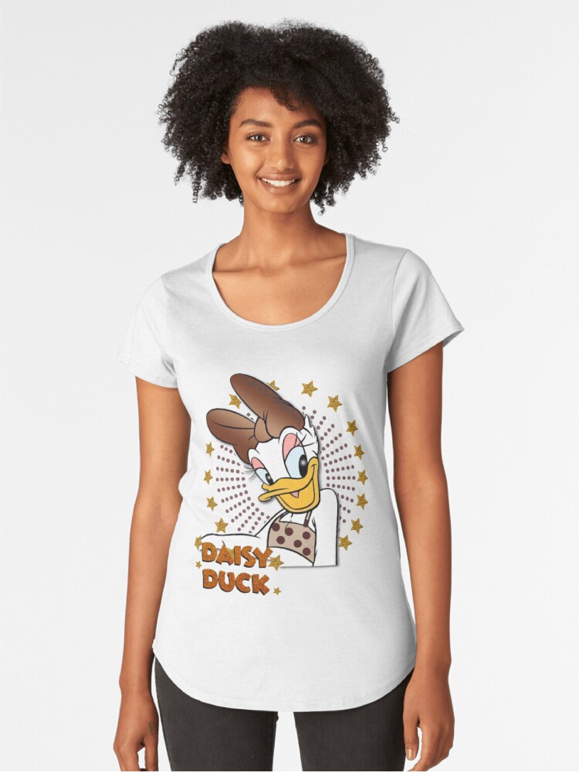 Unique Daisy Duck Design With Glittering Background of Dots and ...