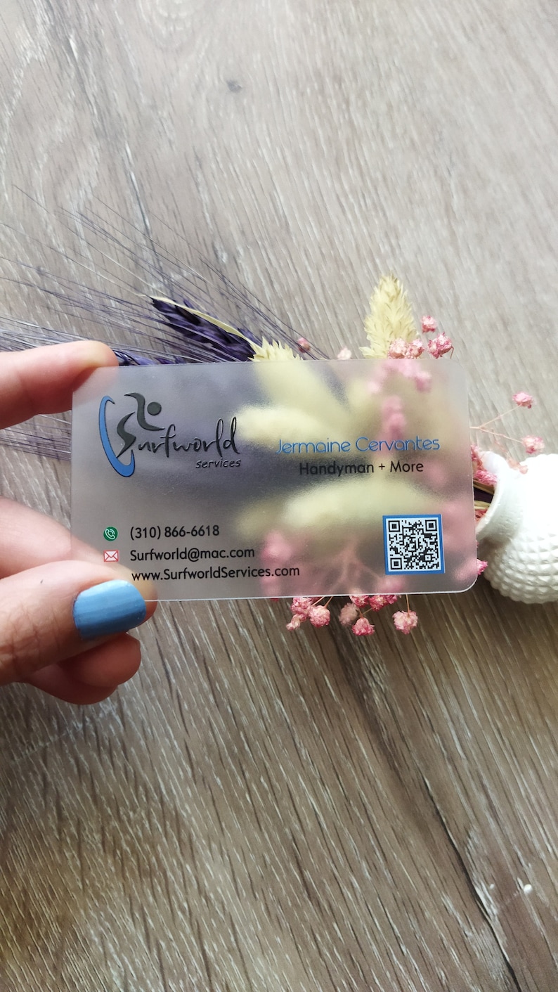 Transparent Business Card, Clear, QR Code, Pvc, Acrylic Frosty Plastic ...