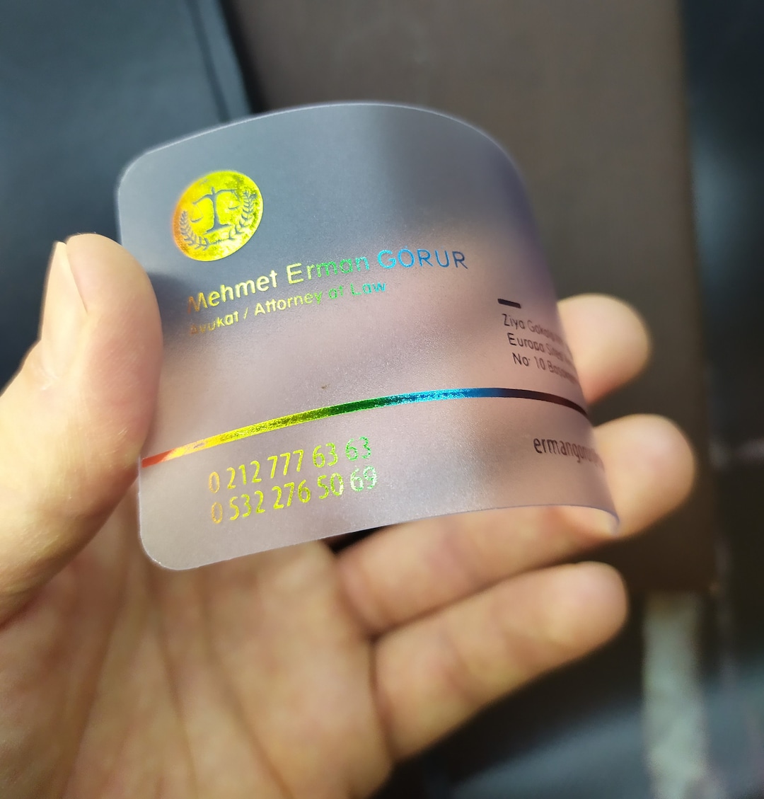 Clear Transparent Plastic Business Cards, Thank You Cards, Holographic ...