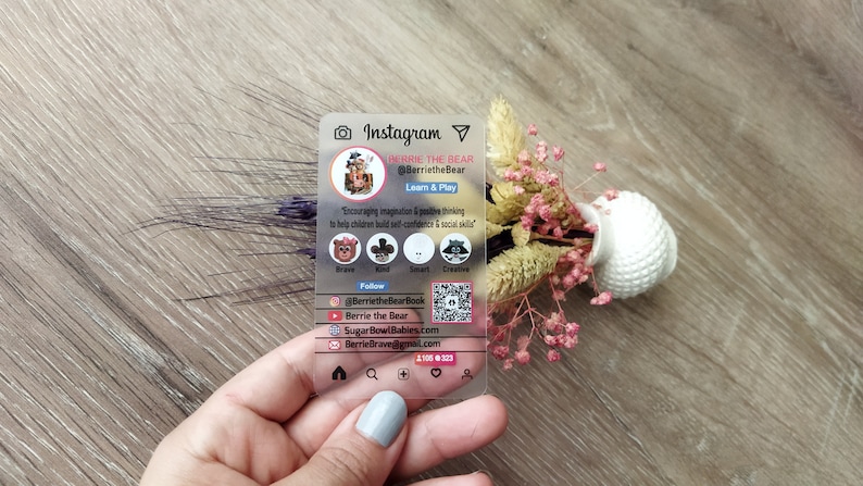 Instagram Transparent Business Card, Clear, Social Media, Pvc, Acrylic ...