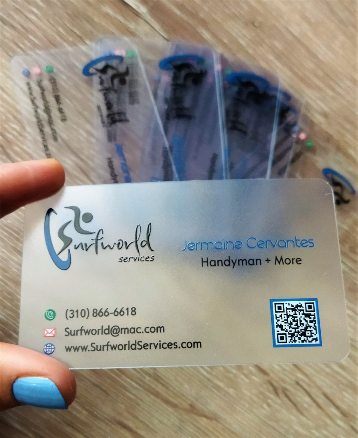 Transparent Business Card Clear QR Code Pvc Acrylic Frosty - Etsy