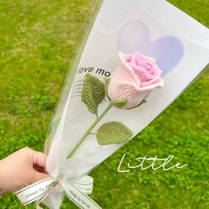 Crochet Rose Bouquet Single Rose Hand Made Personalized - Etsy