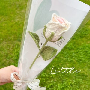 Crochet Rose Bouquet Single Rose Hand Made Personalized - Etsy
