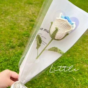 Crochet Rose Bouquet Single Rose Hand Made Personalized - Etsy