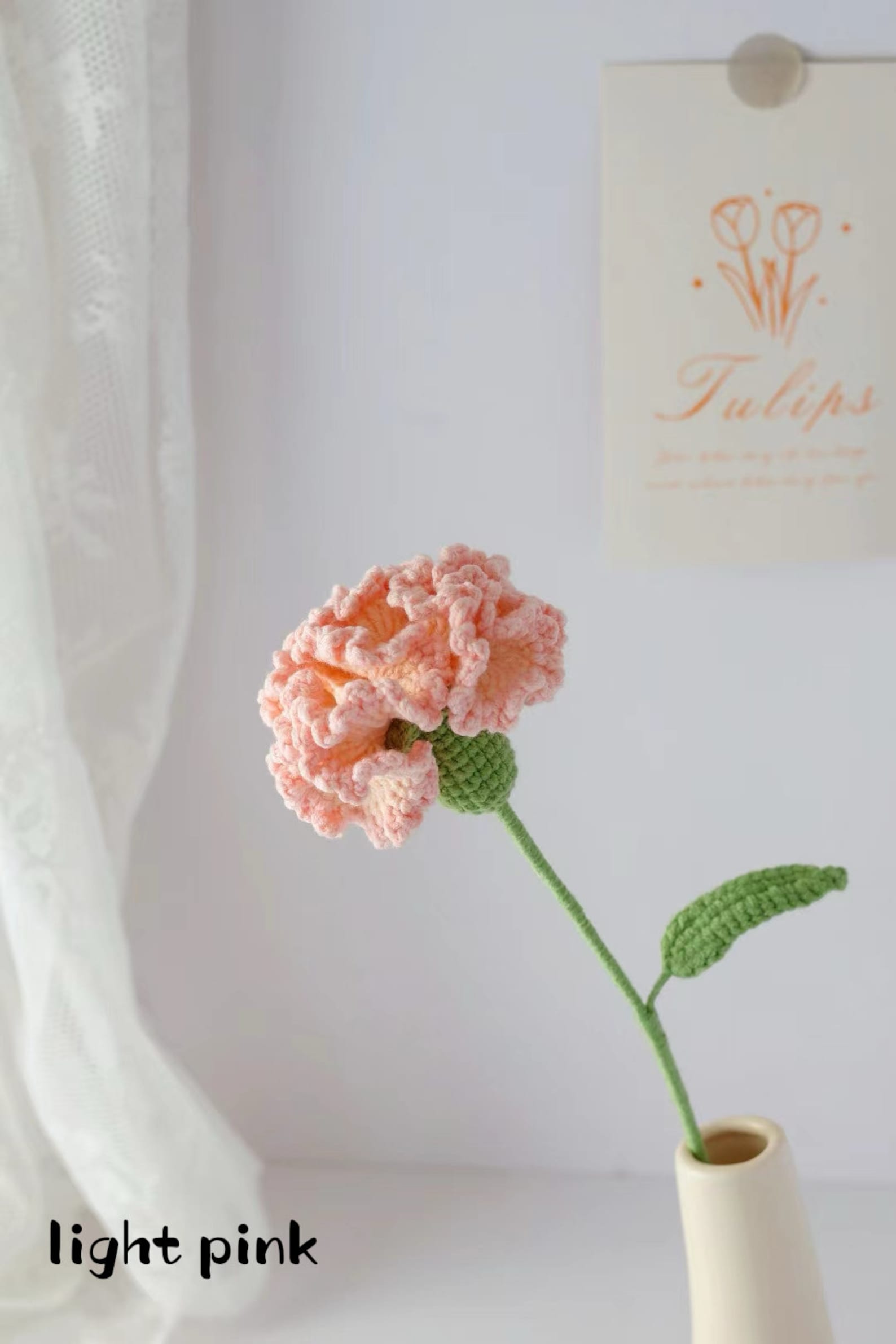 Crochet Carnation, Handmade Carnation, Personalized Gift for Mother ...