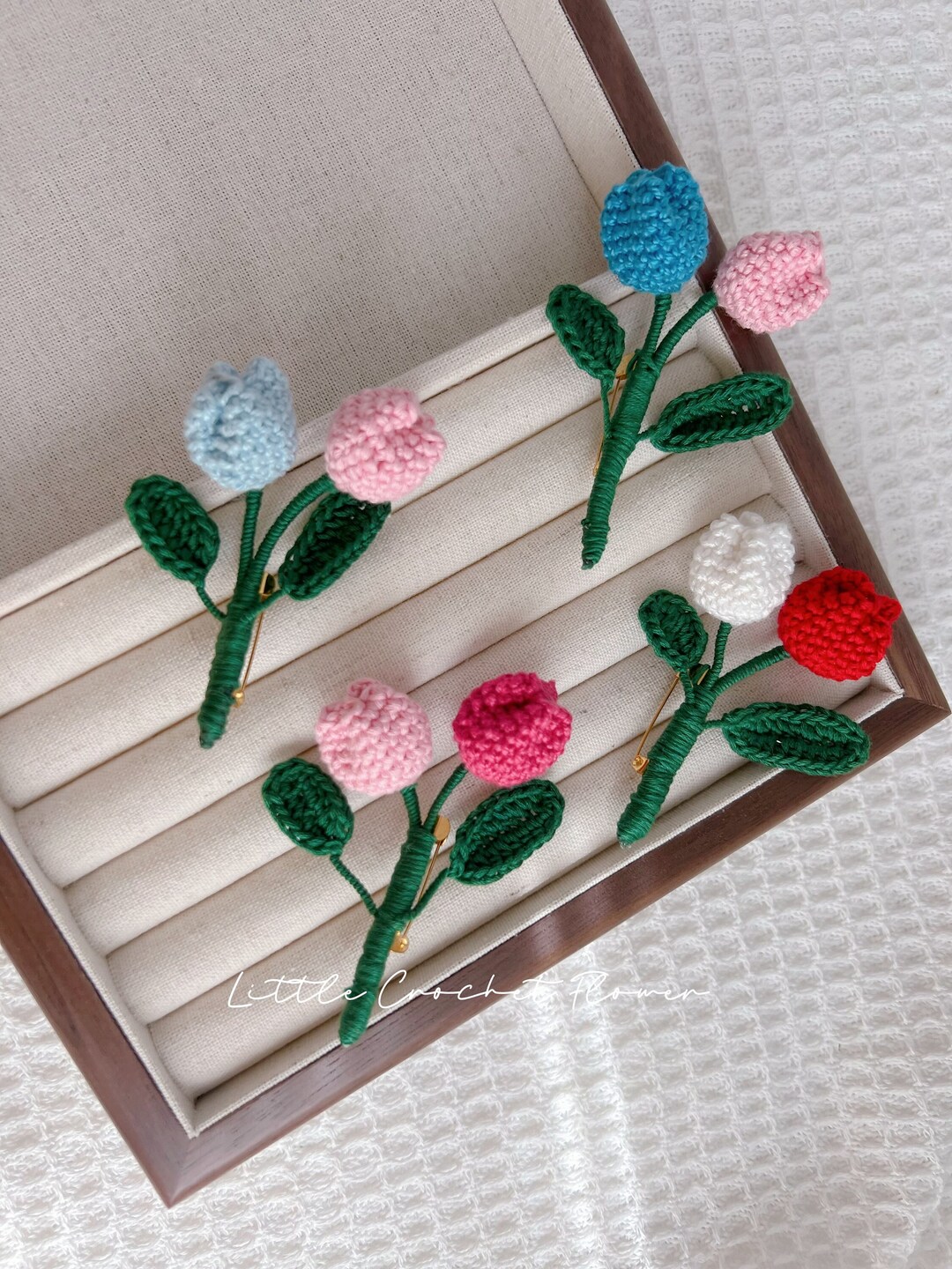 The Tulip Pin, Accessories, Micro Crochet Tulip, Knitted, Handmade ...