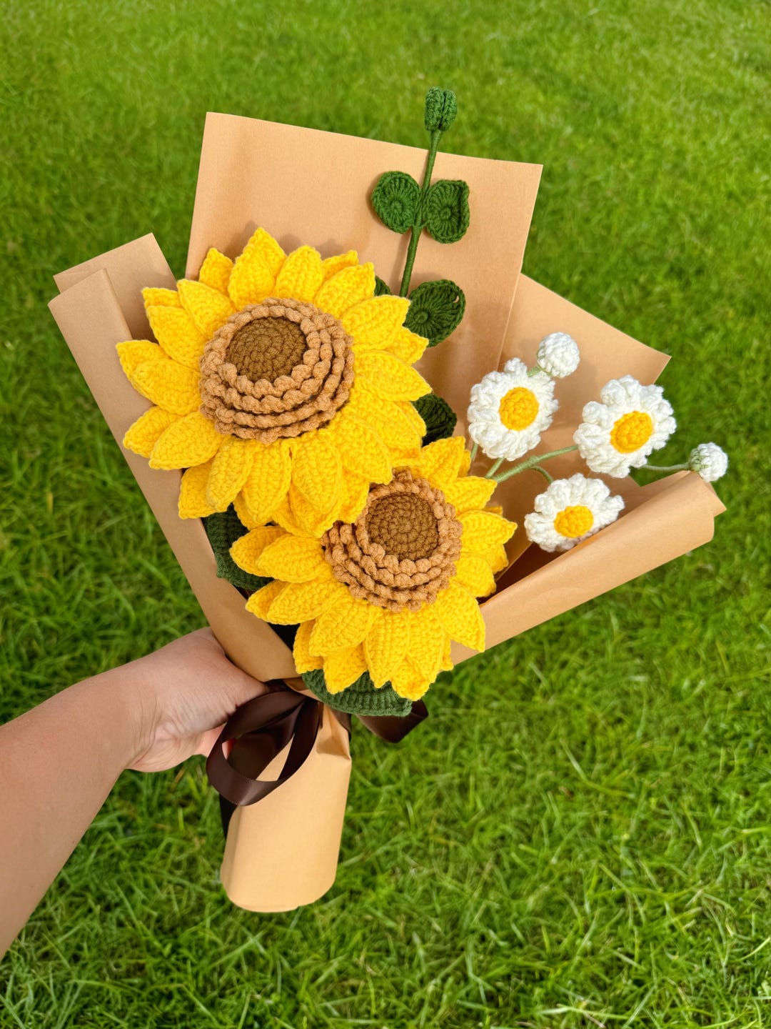 Crochet Flower Bouquet, Hand Made, Personalized Gift for Mother ...