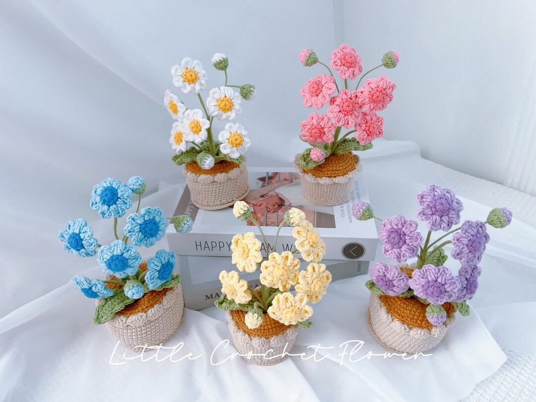 Crochet Daisy in the Pot Hand Made Personalized Gift Home - Etsy