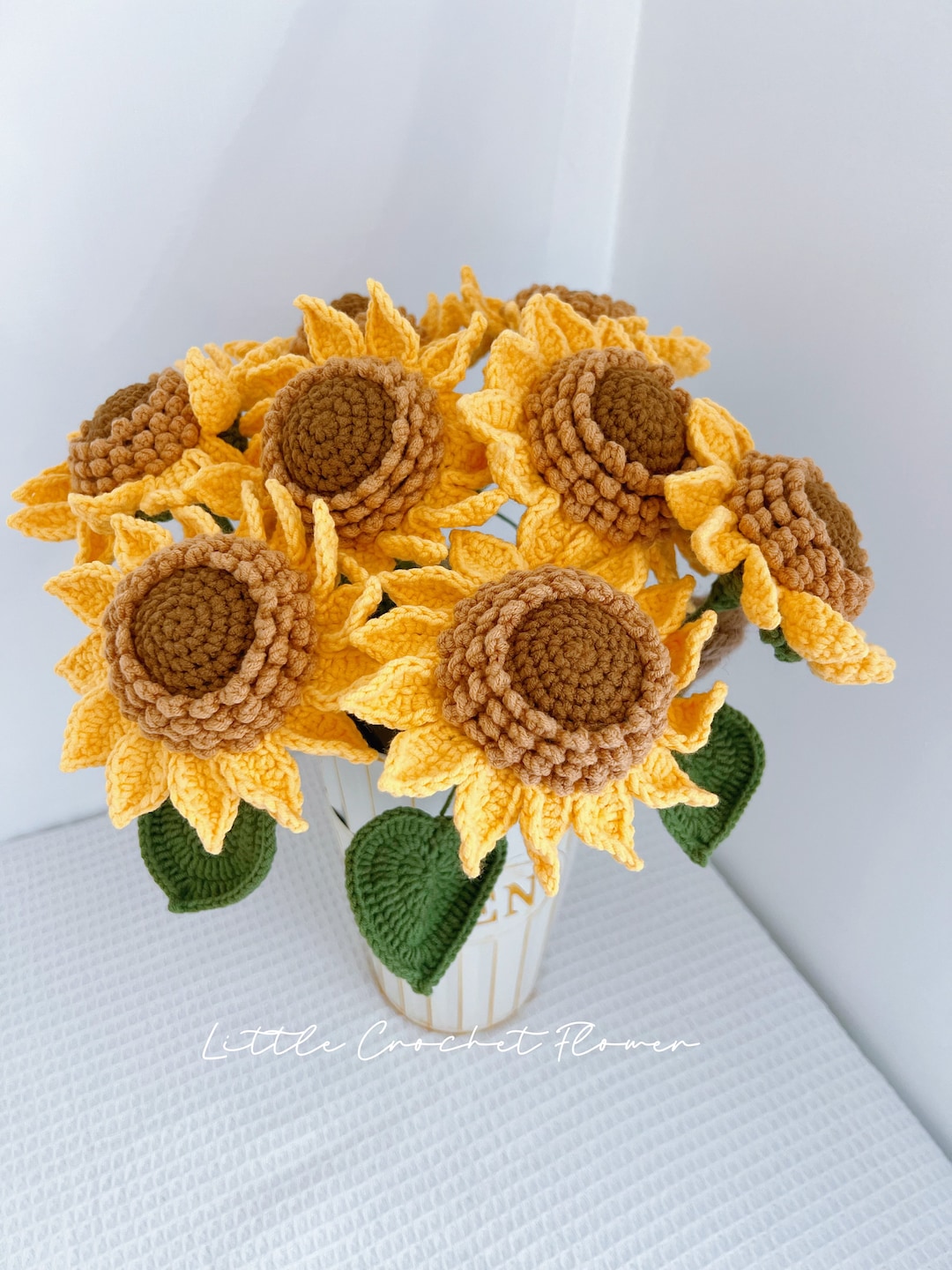 Crochet Sunflower Flower Bouquet,hand Made,personalized Gift for Girl ...