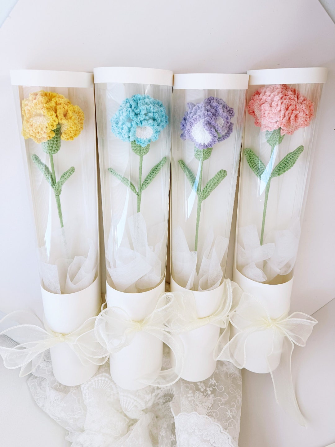 Crochet Carnation, Handmade Carnation, Personalized Gift for Mother ...