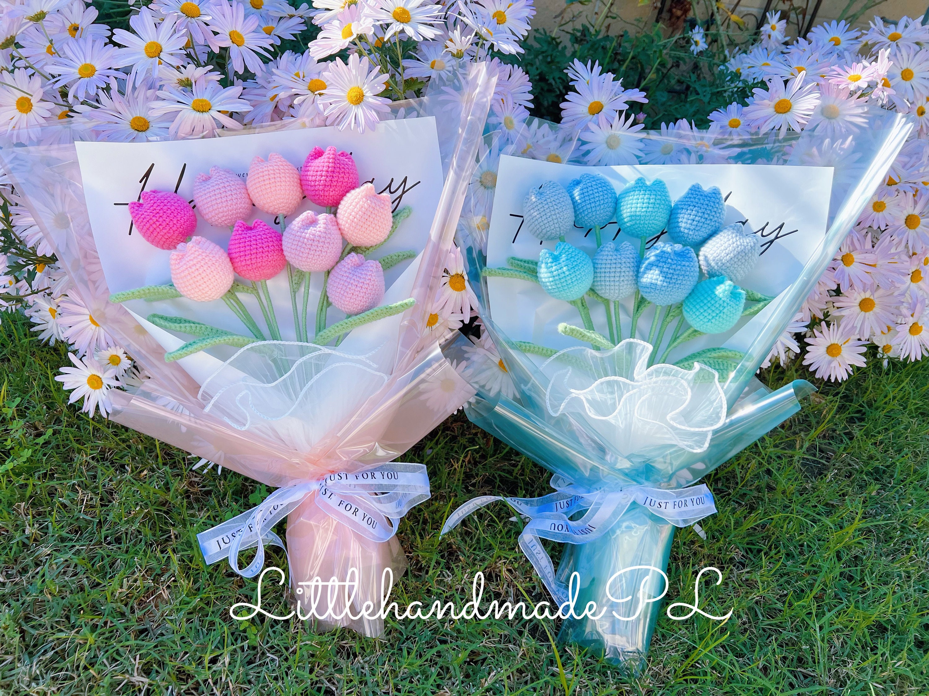 Crochet Tulip Bouquet Set of 9hand Made Personalized Gift - Etsy