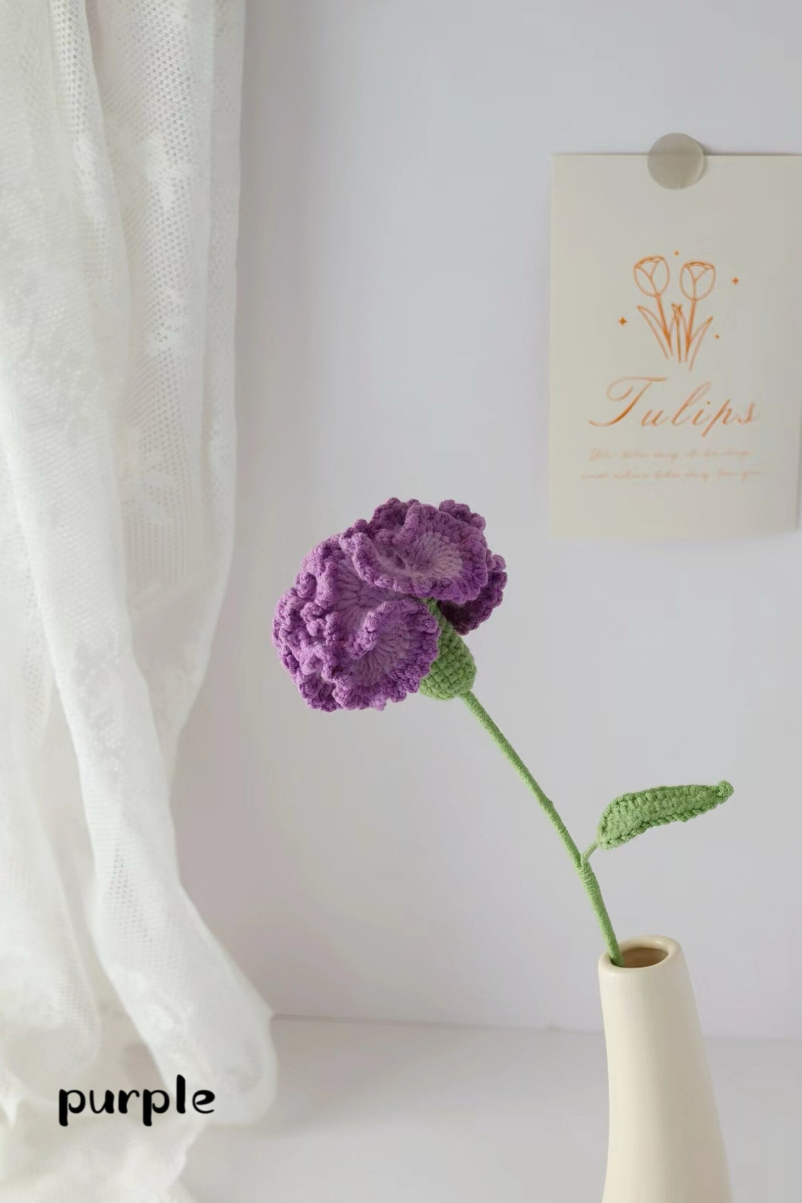 Crochet Carnation, Handmade Carnation, Personalized Gift for Mother ...