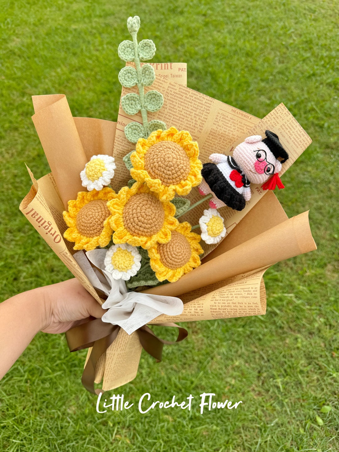 Crochet Flower Bouquet, Hand Made Flower, Personalized Gift for ...