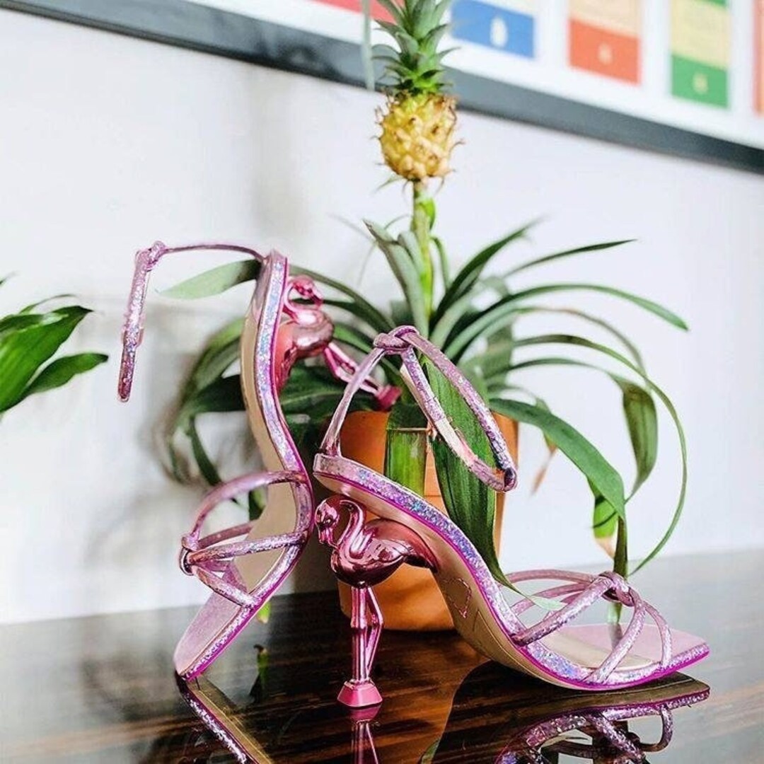 Pink and Gold High Heels Flamingo Heel High Heel Sandal - Etsy Hong Kong