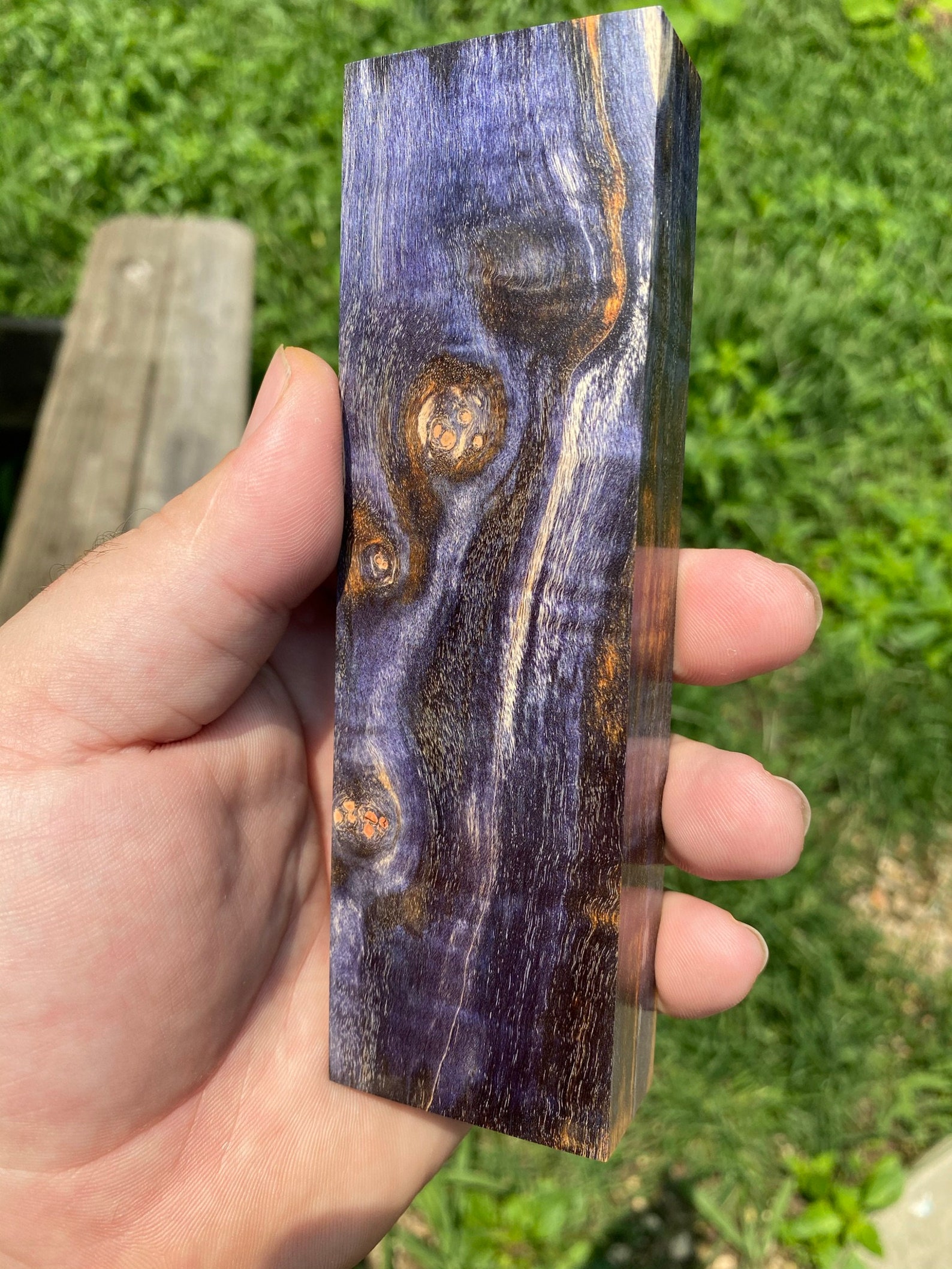 Dyed Stabilized Curly Maple Knife handle material handle | Etsy