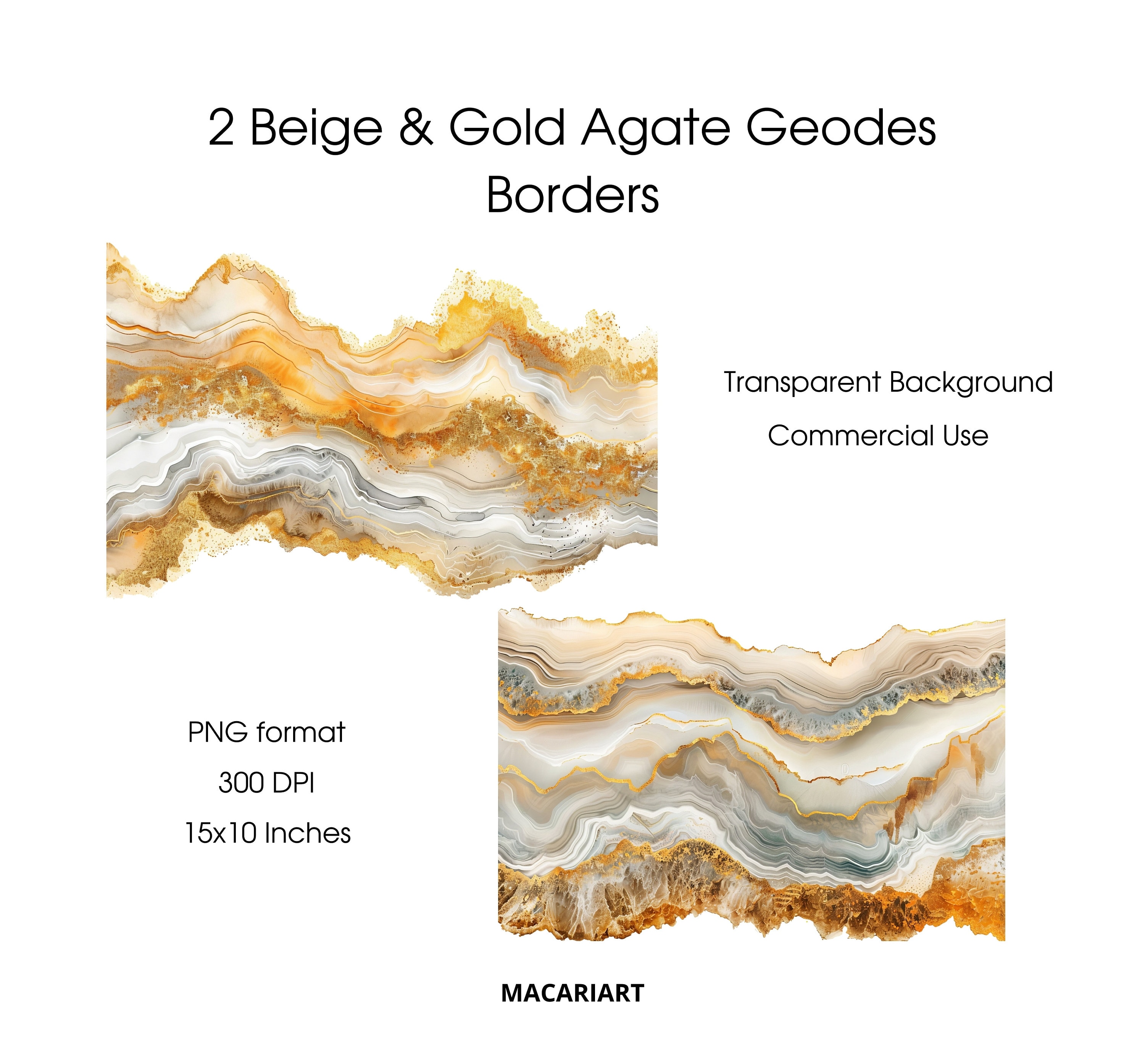 Beige Agate Borders Clipart Gold Glitter Beige Marble Border Geode ...