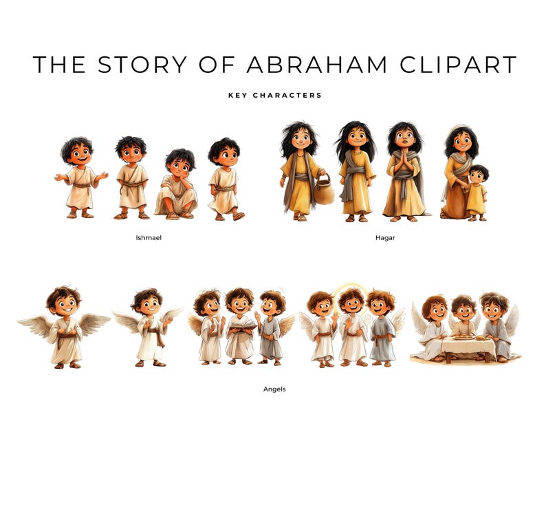 Abraham Story Clipart, Abraham and Isaac, Biblical Character Clipart ...
