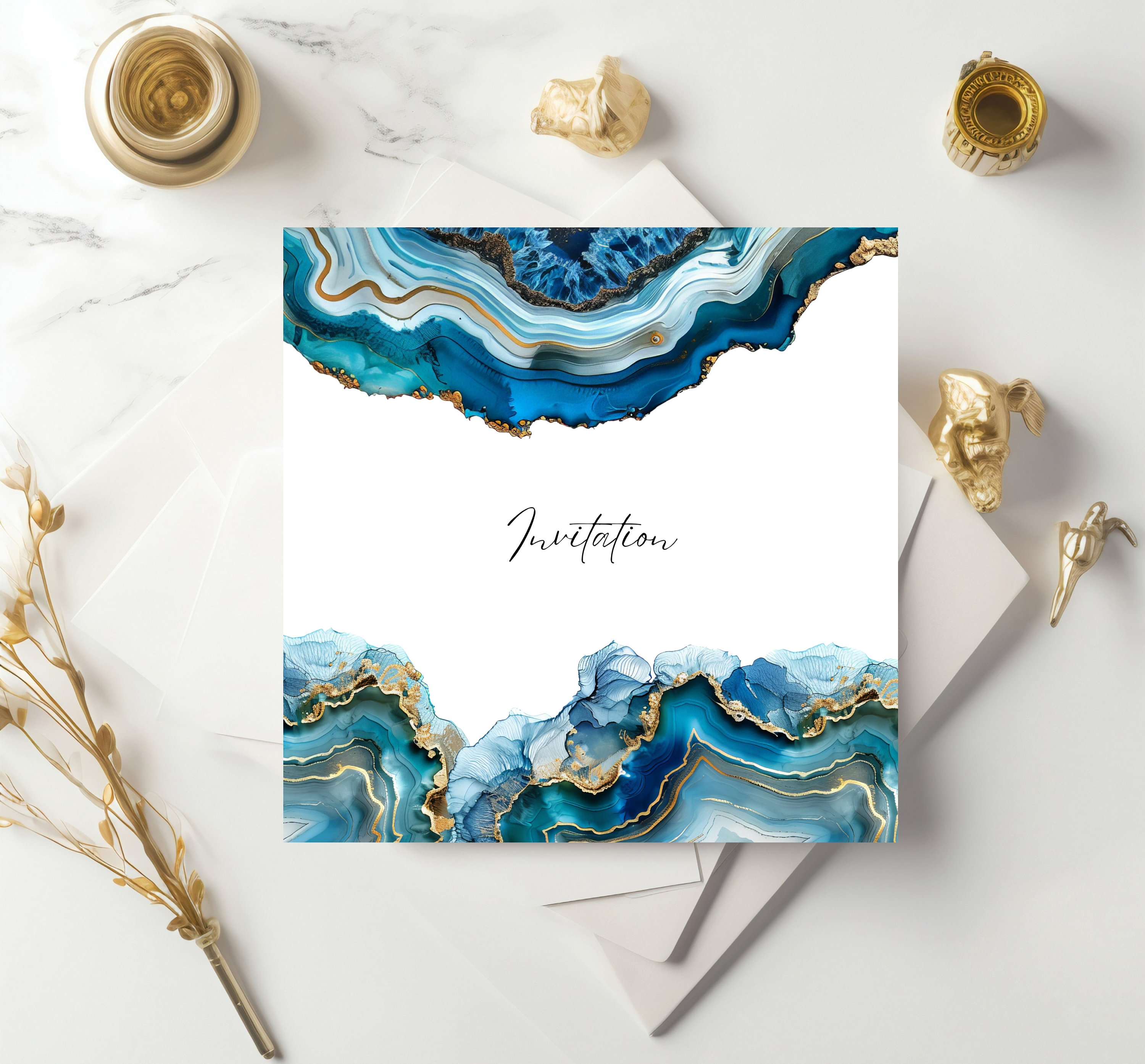 Turquoise Agate Borders Clipart Gold Glitter Blue Marble Border Geode ...