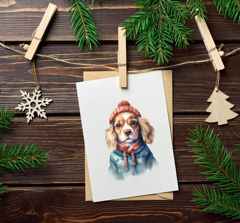 Christmas Puppies Clipart Cute Puppy Clipart Dog Png Winter - Etsy