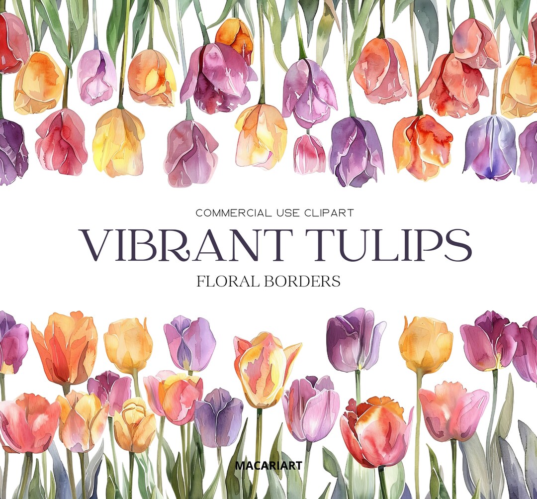 Watercolor Tulips Clipart Spring Flowers Tulip Png Watercolor Flower ...
