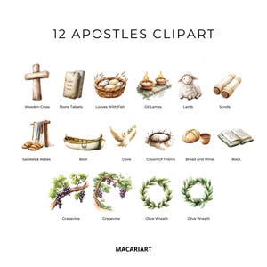 12 Apostles Clipart, Jesus and 12 Disciples, Bible Characters, New ...