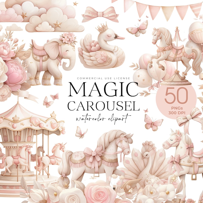 Animal Carousel Invitation - Etsy UK
