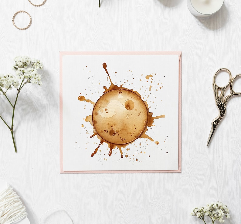 Coffee Stain Clipart Watercolor Coffee Ring Espresso Coffee Splashes ...