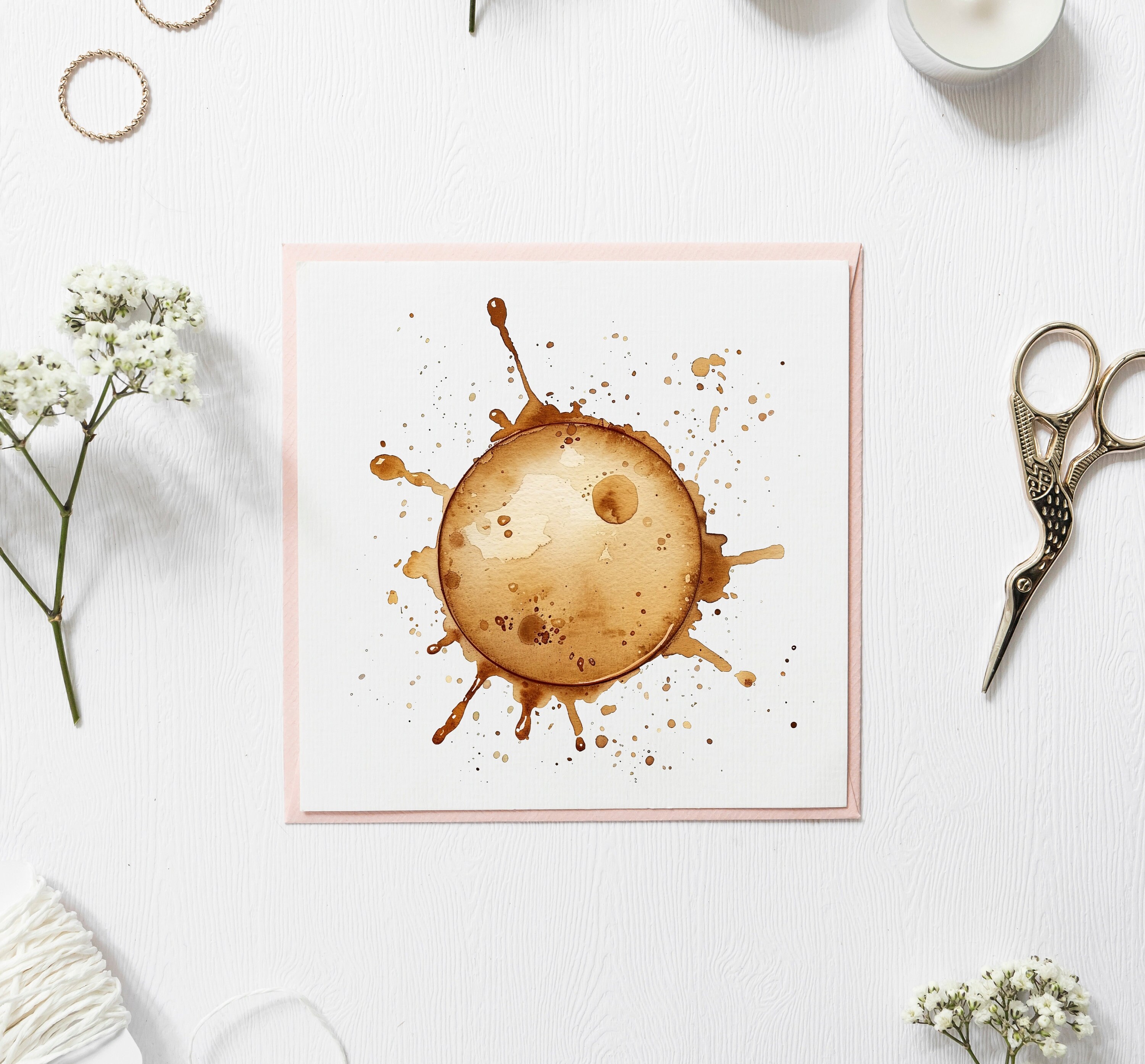 Coffee Stain Clipart Watercolor Coffee Ring Espresso Coffee Splashes ...