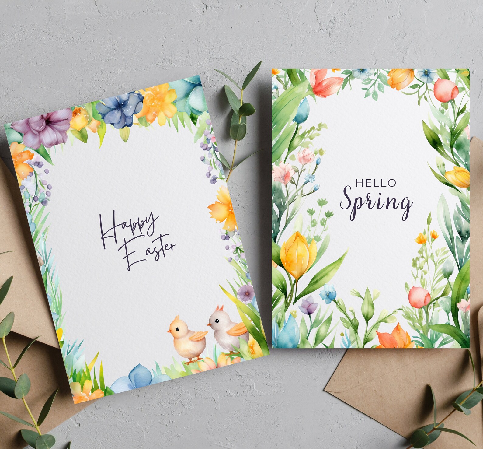 Watercolor Easter Frames Clipart Floral Border Clipart Floral Easter ...