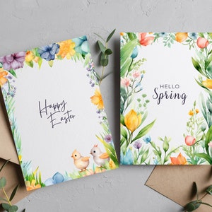 Watercolor Easter Frames Clipart Floral Border Clipart Floral Easter ...