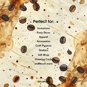 Coffee Stained Digital Paper Coffee Pattern JPEG Printable Scrapbook ...