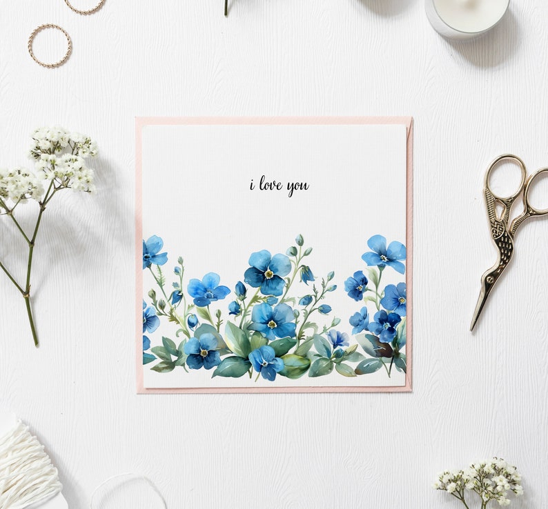 Blue Wildflowers Borders Clipart Floral Watercolor Borders Flowers ...