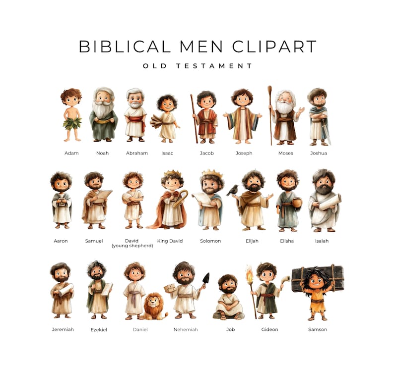 Men of the Bible Clipart, Christian Men, Biblical Characters, Faith Men ...