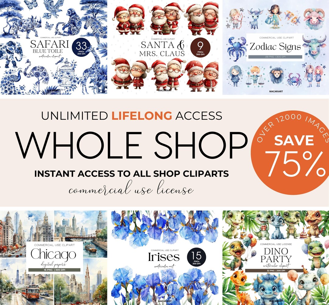 Entire Shop Bundle Unlimited Lifetime Access Whole Shop Clipart Bundle ...