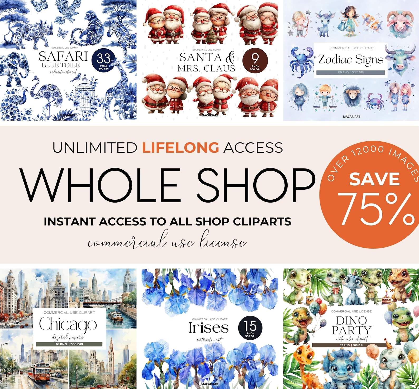 Entire Shop Bundle Unlimited Lifetime Access Whole Shop Clipart Bundle ...