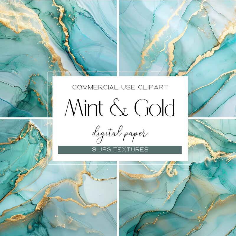 Mint and Gold - Etsy