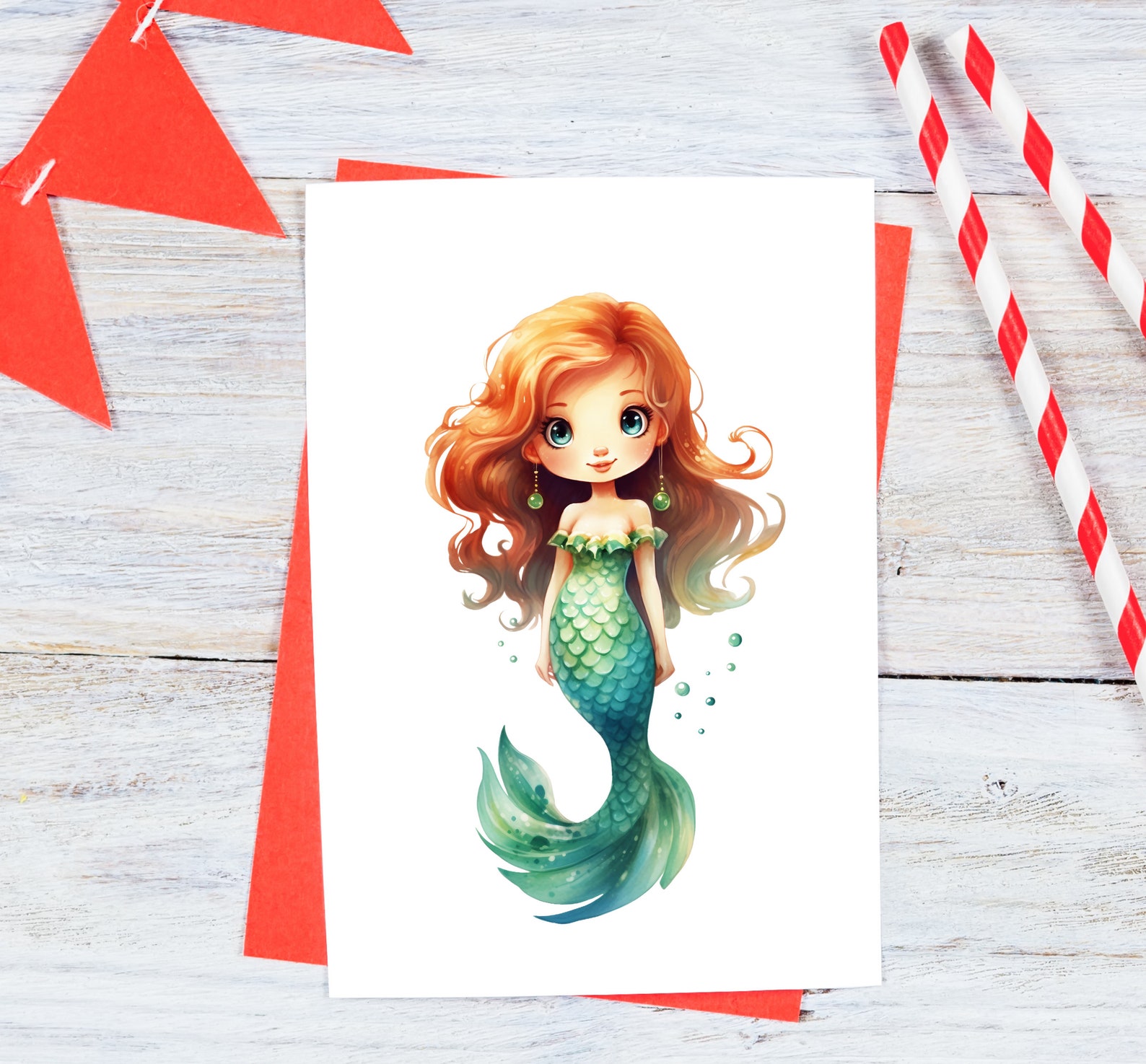 Mermaid Watercolor Clipart Pack, Mermaid Png, Little Mermaid Clipart ...