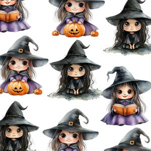Cute Witch Clipart Watercolor Halloween Clip Art Mystical Witches Png ...