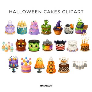Halloween Cake Clipart, Cute Spooky Desserts, Kawaii Spooky Treats Png ...