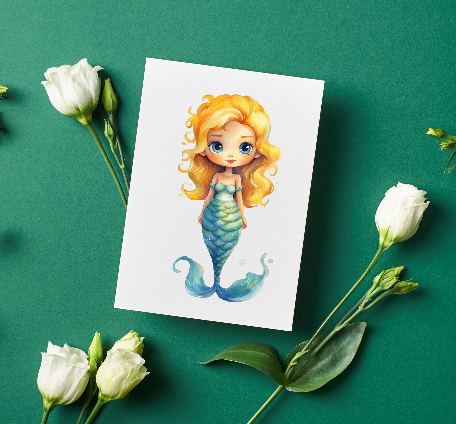 Mermaid Watercolor Clipart Pack, Mermaid Png, Little Mermaid Clipart ...
