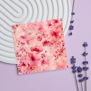 Pink Floral Digital Papers Watercolor Wildflowers Printable Papers Pack ...