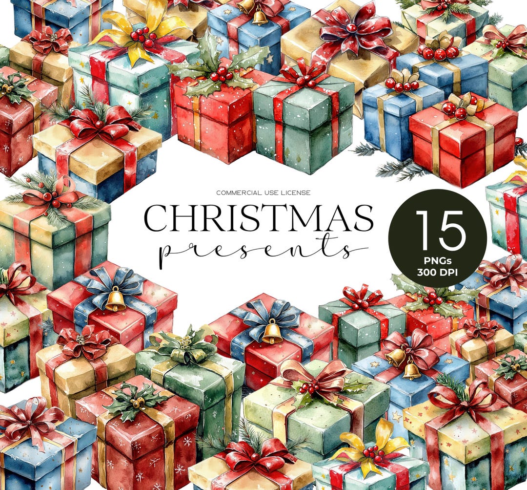 Christmas Presents Clipart Merry Christmas Png Festive Gift ...