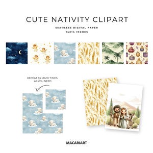 Cute Nativity Scene Clipart, Watercolor Christmas Jesus Birth, Baby ...