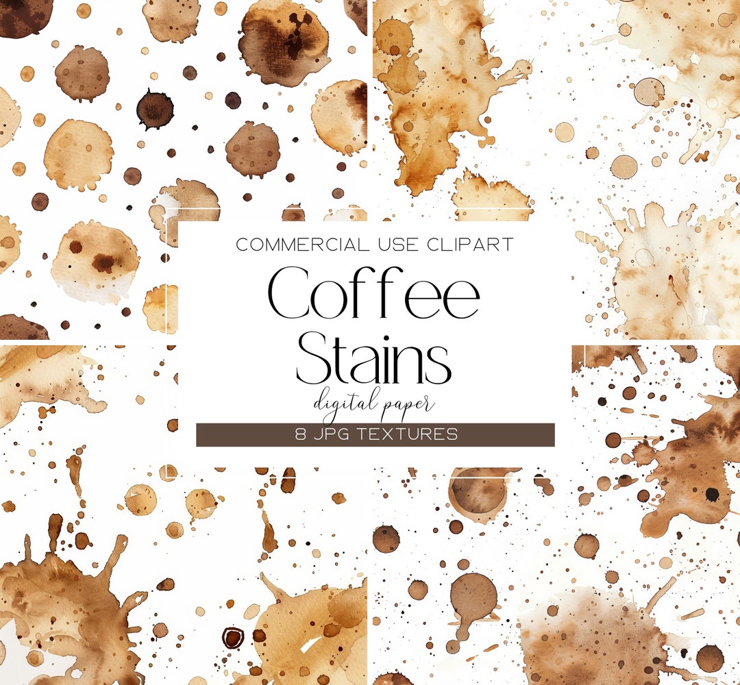 Coffee Stained Digital Paper Coffee Pattern JPEG Printable Scrapbook ...
