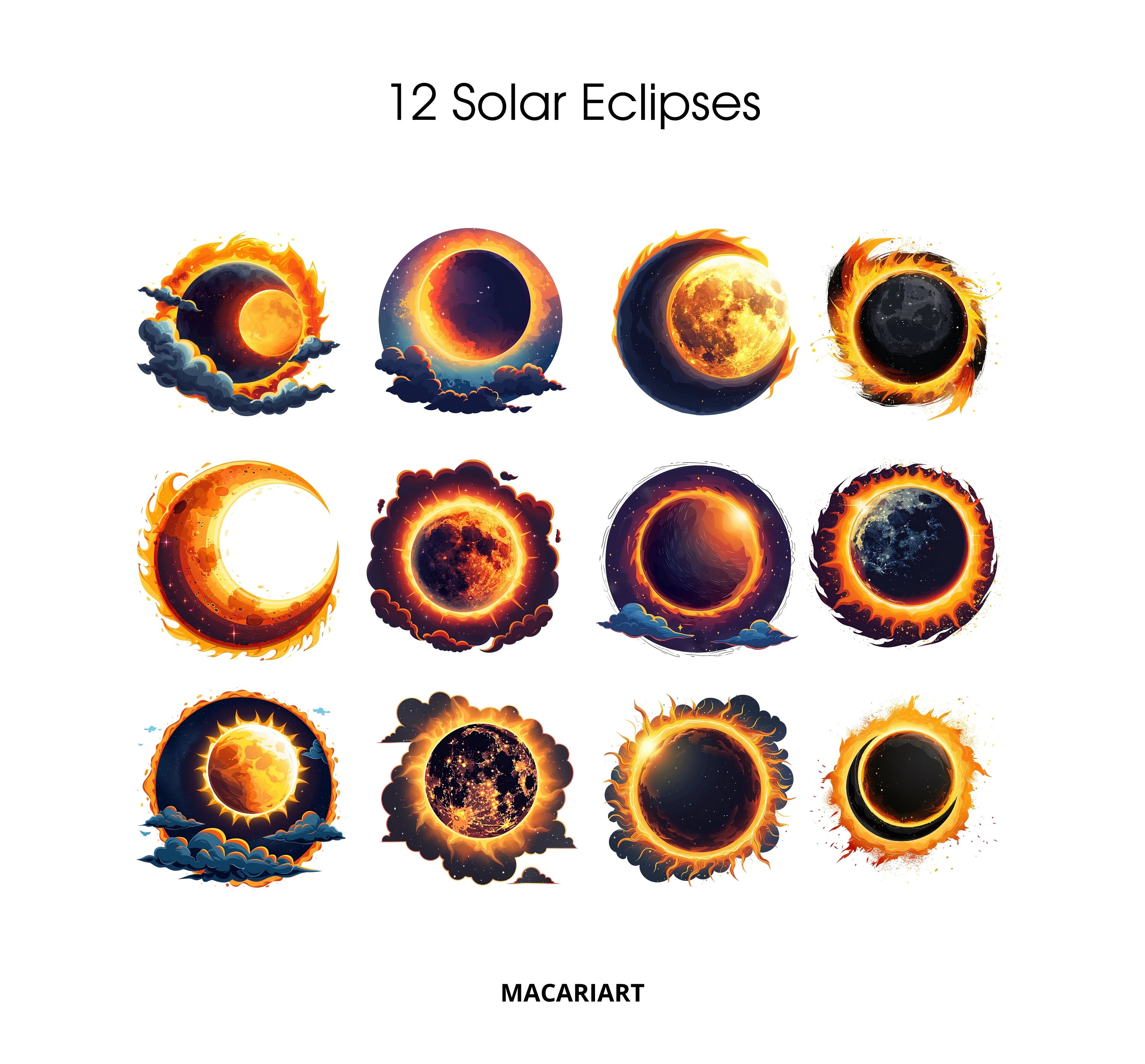 Solar Eclipse Clipart Astrology Celestial Pngtotal Solar Eclipse 2024 ...