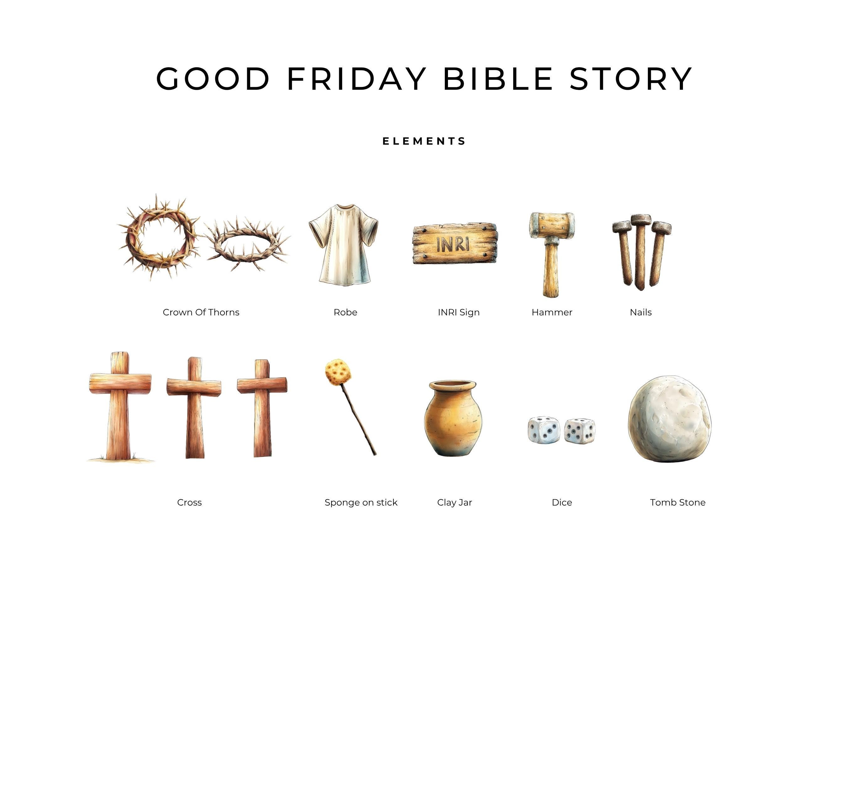 Buy Good Friday Clipart, Jesus Crucifixion Bible Story, Christian ...