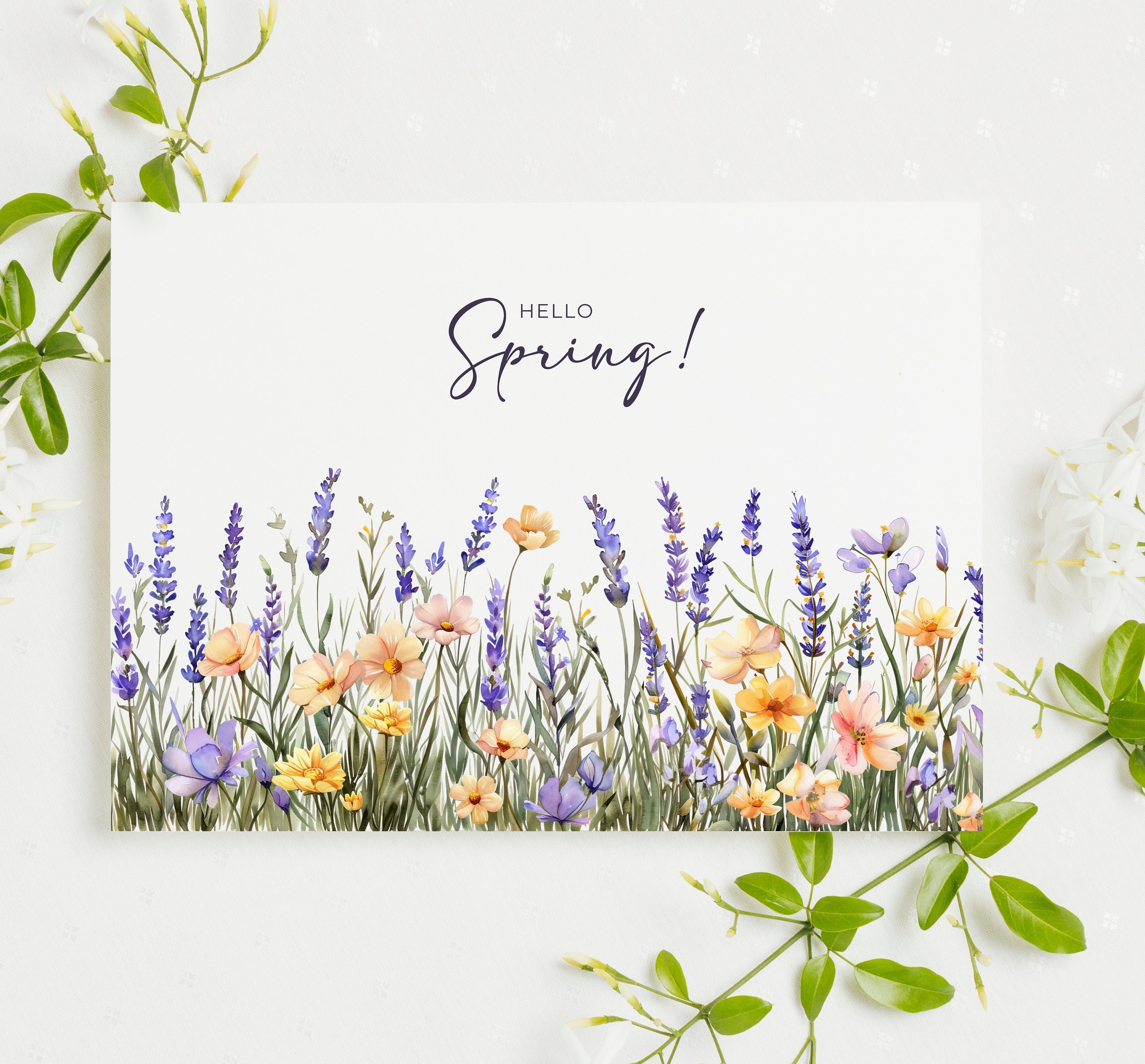 Wildflowers Borders Clipart Floral Watercolor Borders Lavender Flowers ...