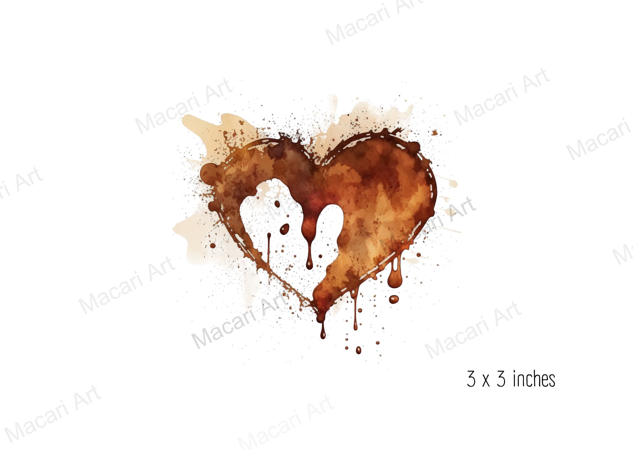 Watercolor Coffee Stains Clipart Coffee Print Wall Art Coffee Poster ...